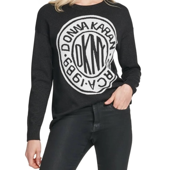 Donna Karan | Sweaters | Donna Karan Logo Sweater | Poshmark